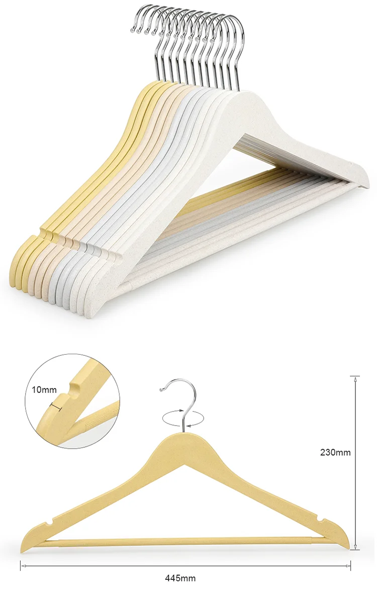 Eco-friendly Wheat Straw Plastic Clothing Hanger - Biodegradable