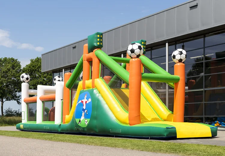 Sports Game 17m Soccer Run Kids Adults Inflatable Football Obstacle ...