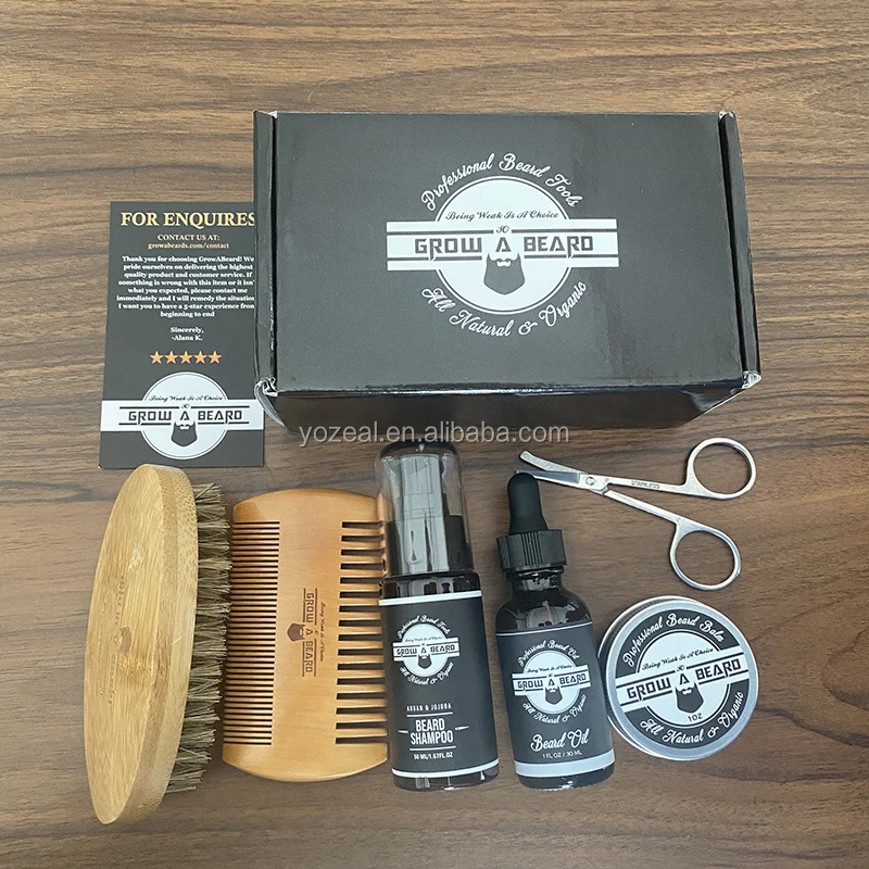 Beard Comb And Brush Set Men's Wooden Beard Shaping Tool Perfect Facial ...