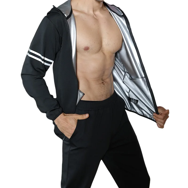 Sauna Sweat Suit Weight Loss Running Fitness Top Jacket Zipper Sauna ...