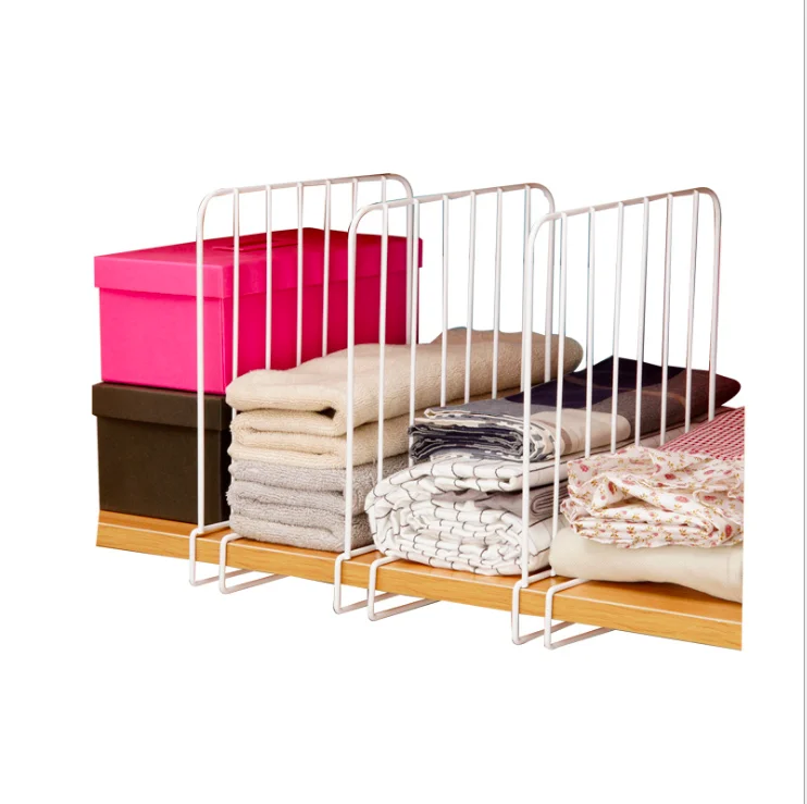 Closet Metal Shelf Divider Wardrobe Closet Drawer Organizer Book ...