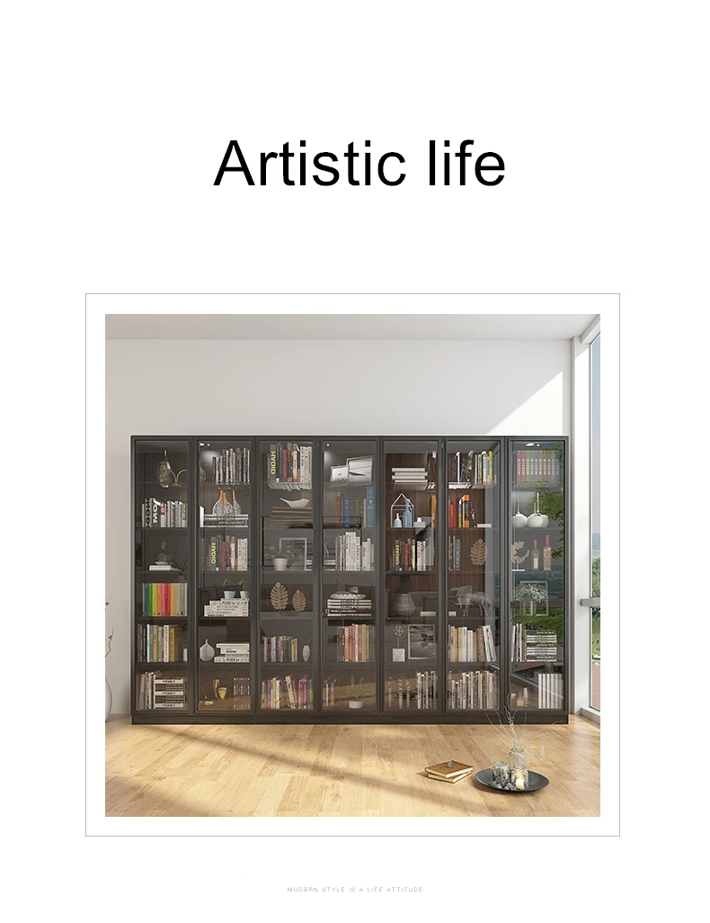 Modern And Simple Solid Wood Corner Full Wall Bookcase Landing Nordic ...