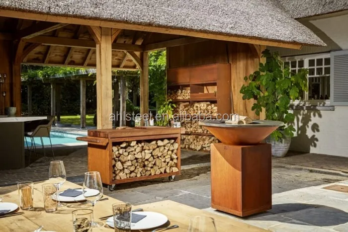 Barbecue Grill Corten Steel Fire Table for Camping