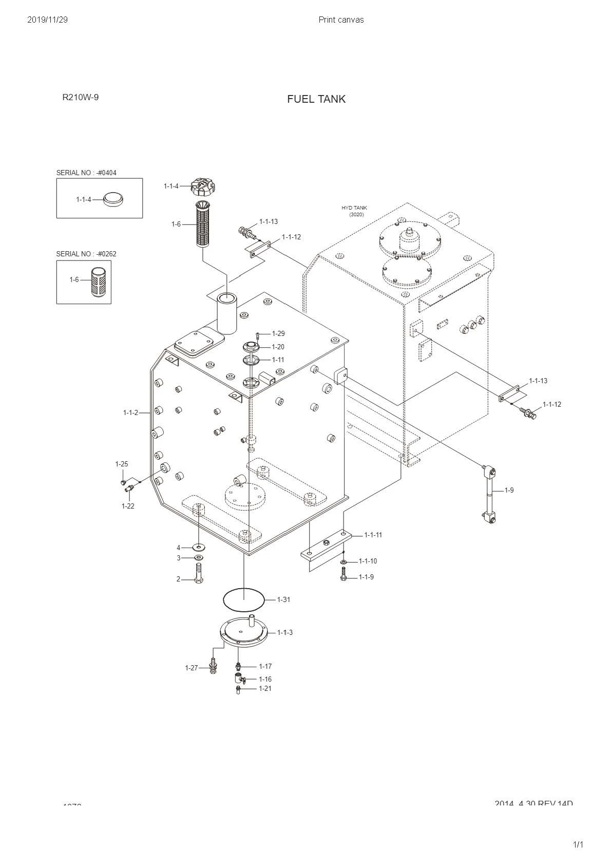 Excavator Fuel Tank Cap 31q4-02130 For Excavator R210w-9 R1200-9 ...