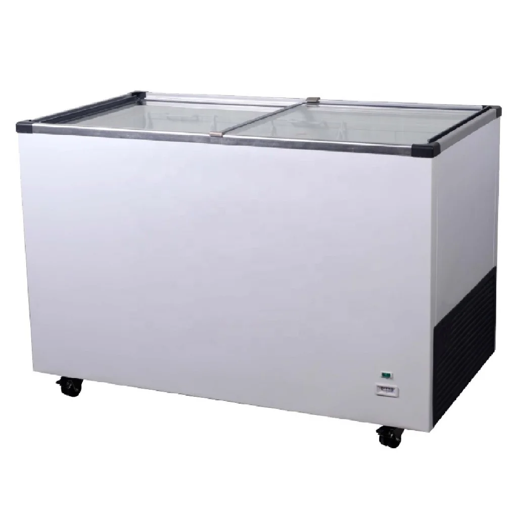 Kenkuhl Flat Glass Top Display Freezer Ice Cream Freezer Supermarket ...