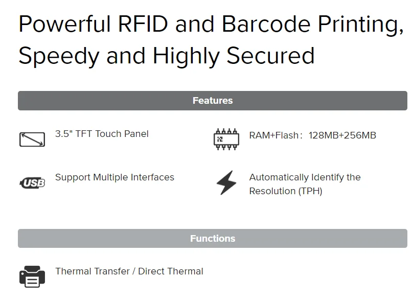 Chainway CP30 Thermal RFID Printer - High Resolution & Touchscreen