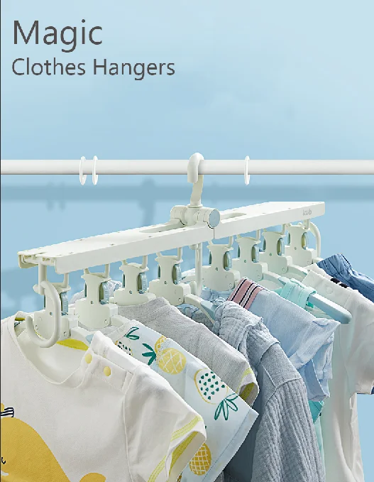 Baby Foldable Plastic Magic Clothes Hanger For 8 Rank Set - Buy Plastic ...