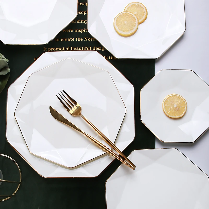 Good Quality Ceramic Plates Wedding White Stoneware Christmas Home Used ...