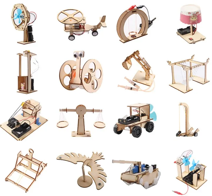 School Education Toy Science Experiment Kit Diy Wood Electric Magnetic ...