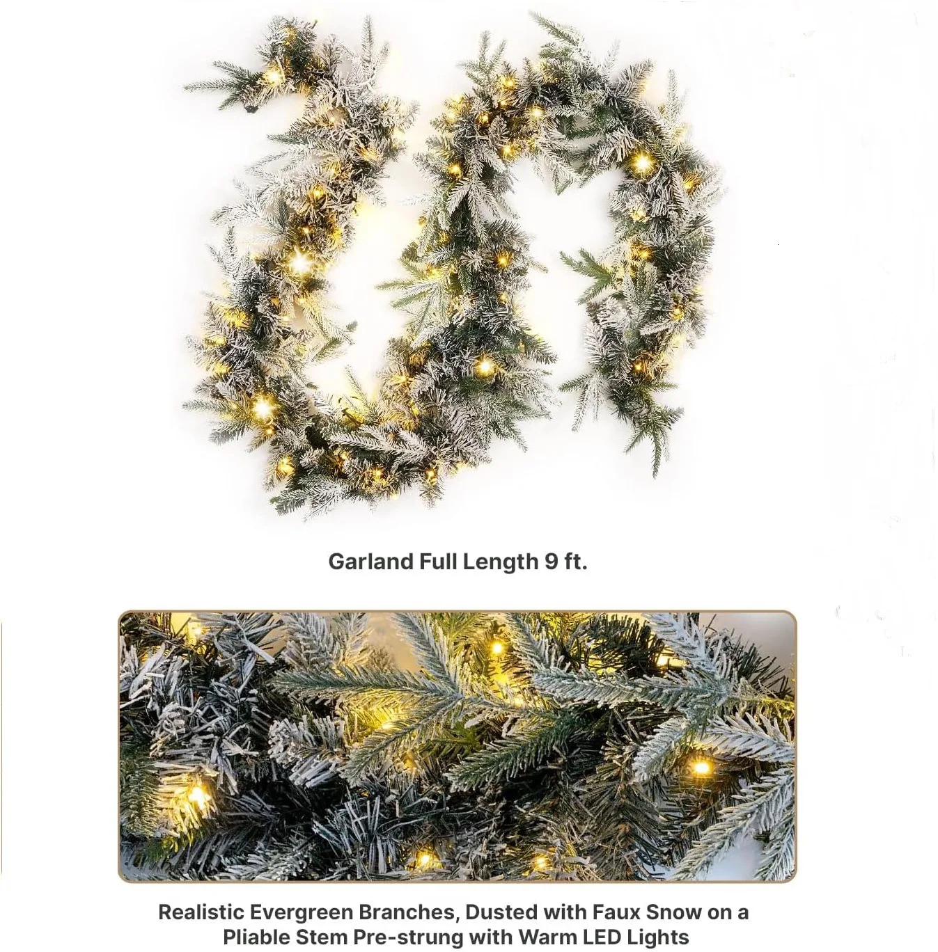 6.3FT Flocked Rattan Snowflake Wreath Mixed PE Christmas Wreath with ...