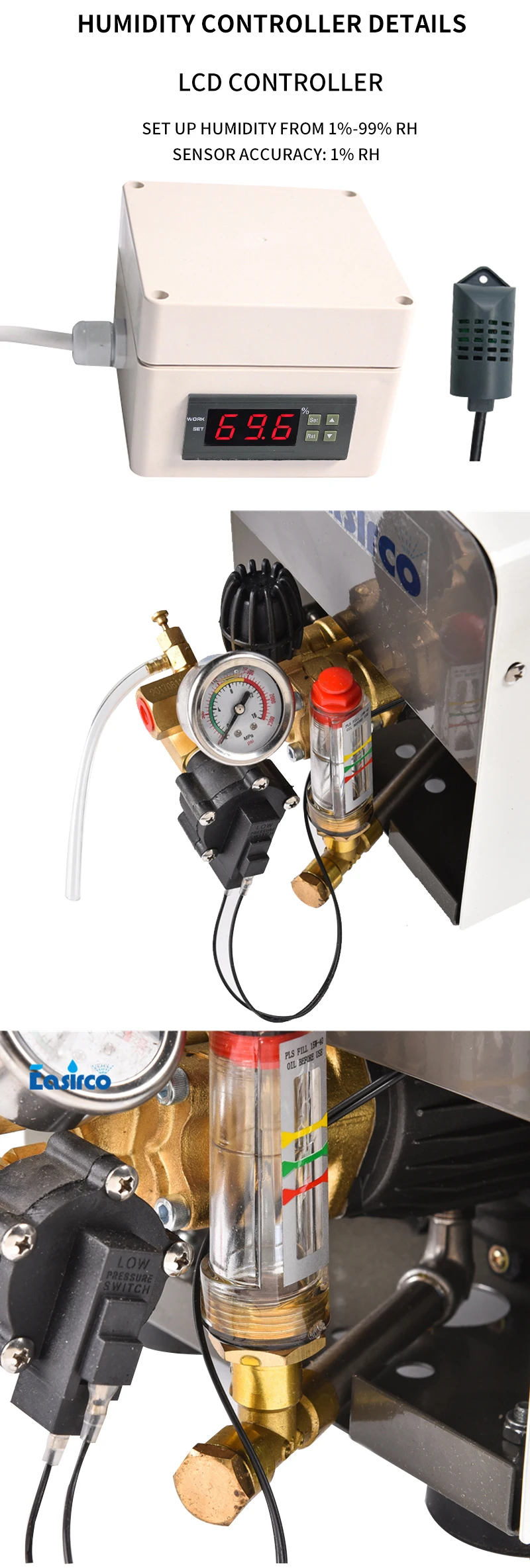 High Pressure Pump Mist Cooling System with Humidity Controller for ...