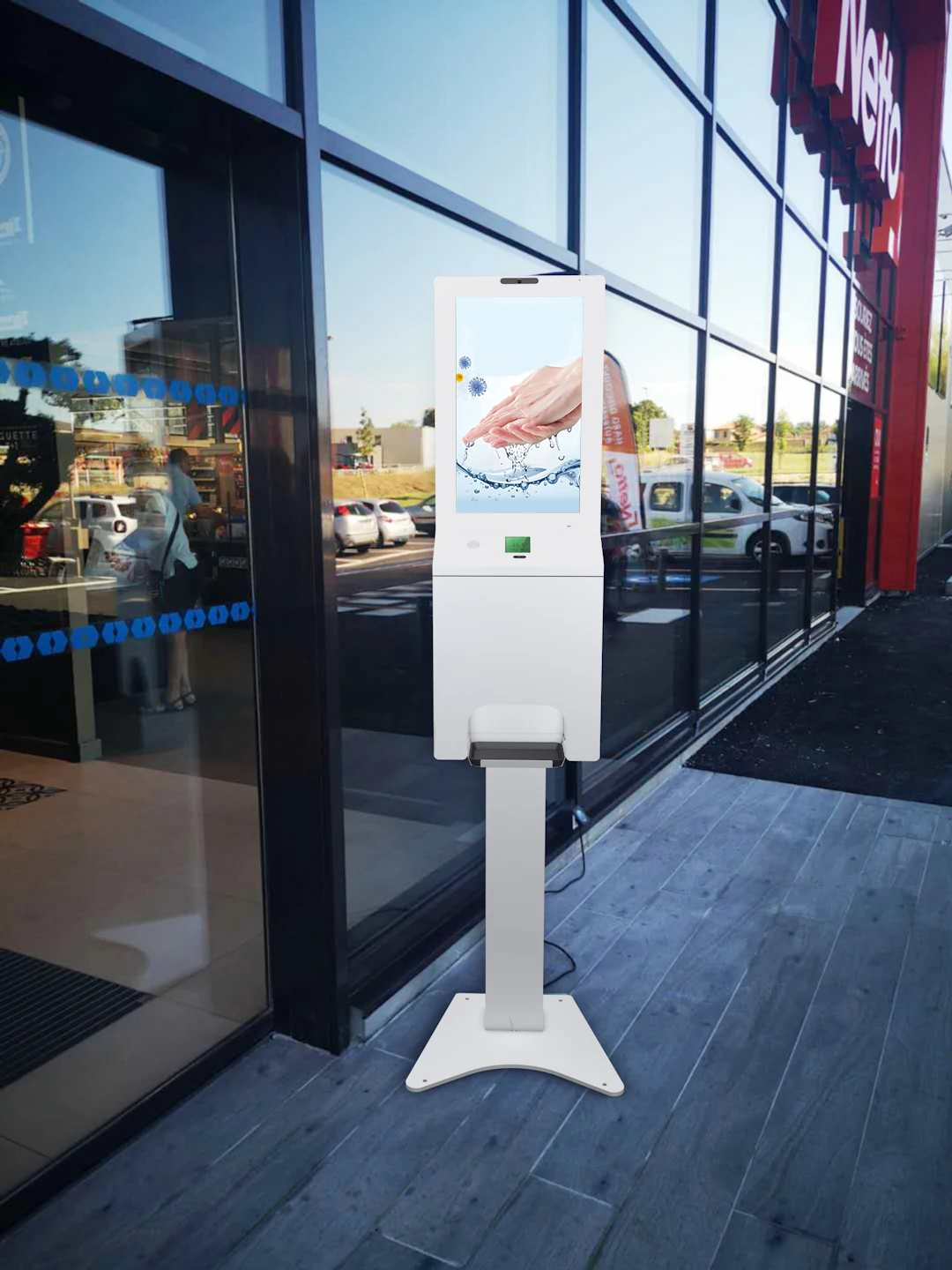 Aiyos 21.5 Inch Floor Stand Sanitizer Dispenser Digital Signage Kiosk ...