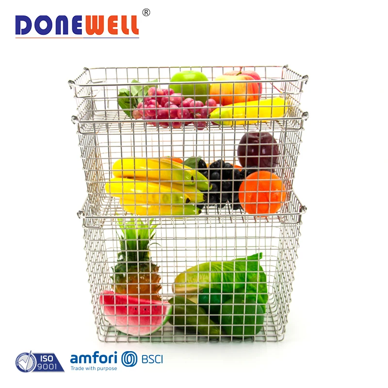 Factory Sale Kitchen Tier Stainless Steel Mesh Wire Pantry Basket - Buy ...