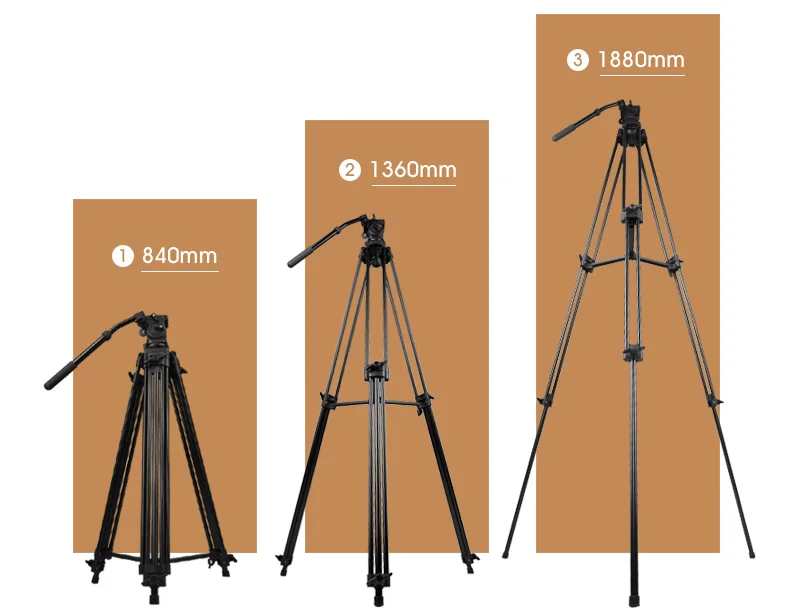 Professional Heavy Duty Tripod Stand For Video Camera 180cm High Tripod ...