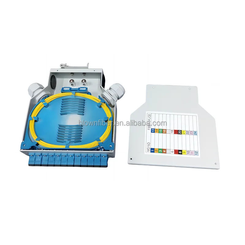 Ftth 12 Core Din Rail Mounted Fiber Optic Terminal Box Aluminum With 12 ...
