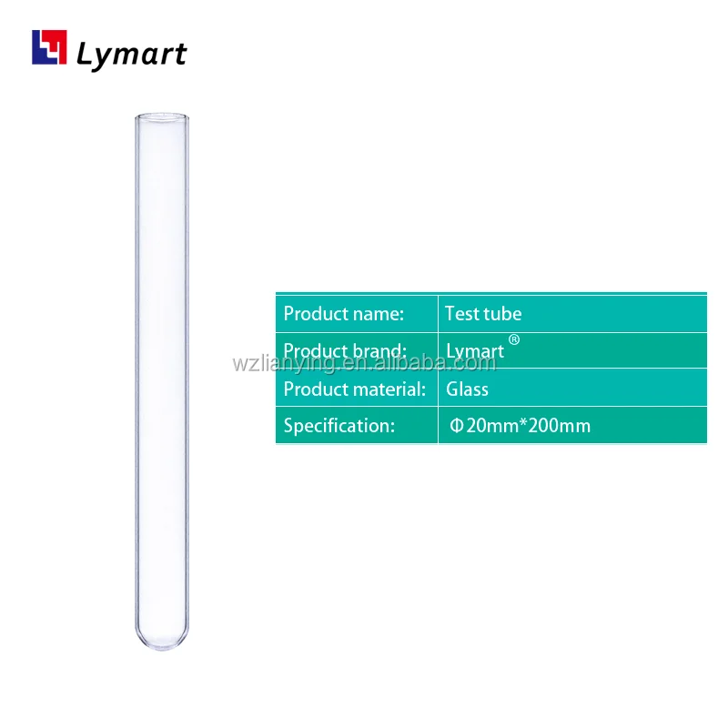 20x200mm Cylindrical Transparent Clear Test Tube - Buy 20ml Test Tube ...