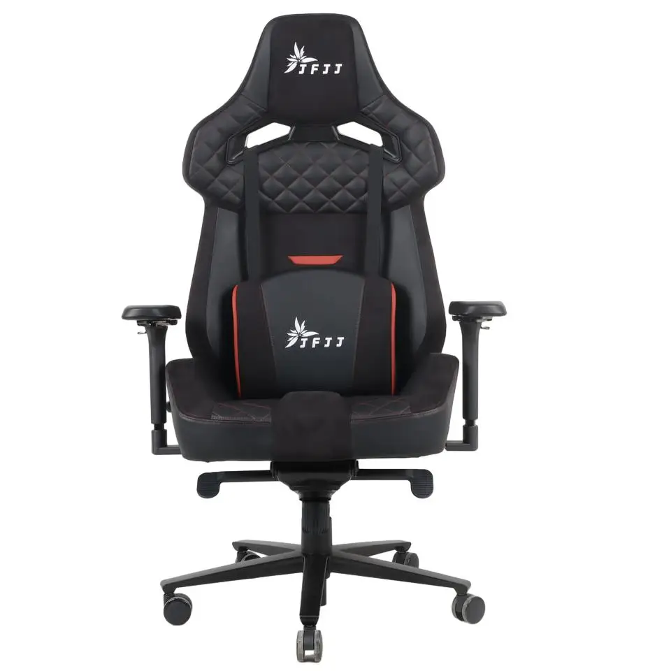 Black High Back Rhombus Gaming Chair Highly Adjustable Lumbar Support ...