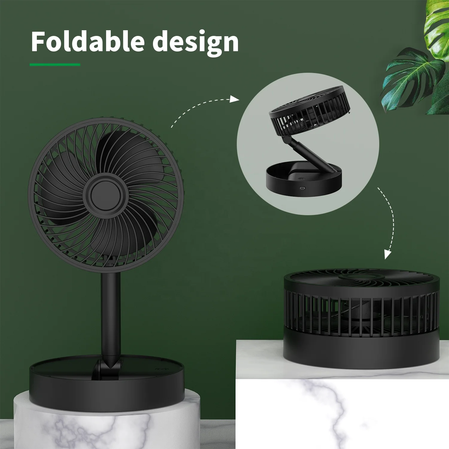 Adjustable Rechargeable Dc5v Outdoor Pedestal Folding Storage Mini Fan ...