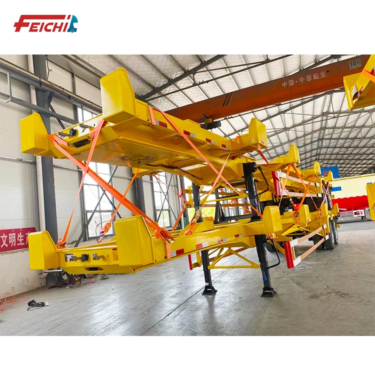 Port Container Transportation Cheap Skeleton Chasis 3 Axles Cargo Semi ...