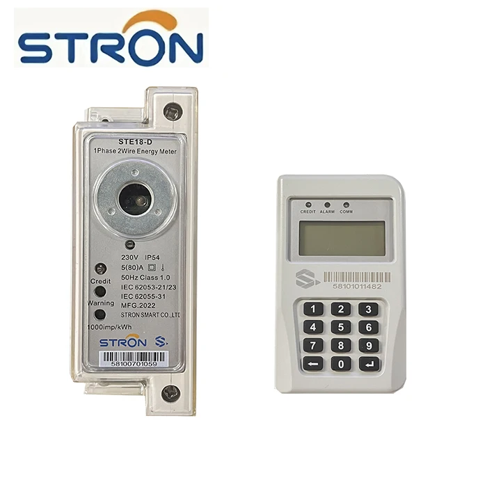 Din-rail RF Communication Prepaid Split Keypad Meters
