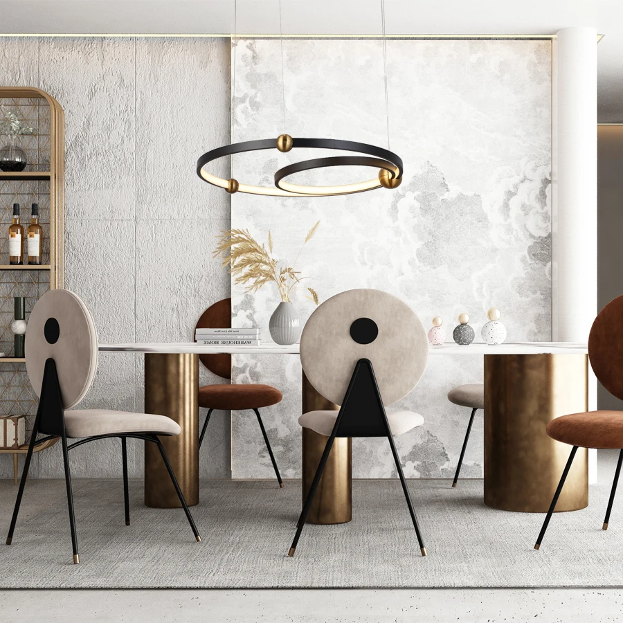 Modern Simple Living Room Ceiling Led Hanging Lights Black Ring Led ...