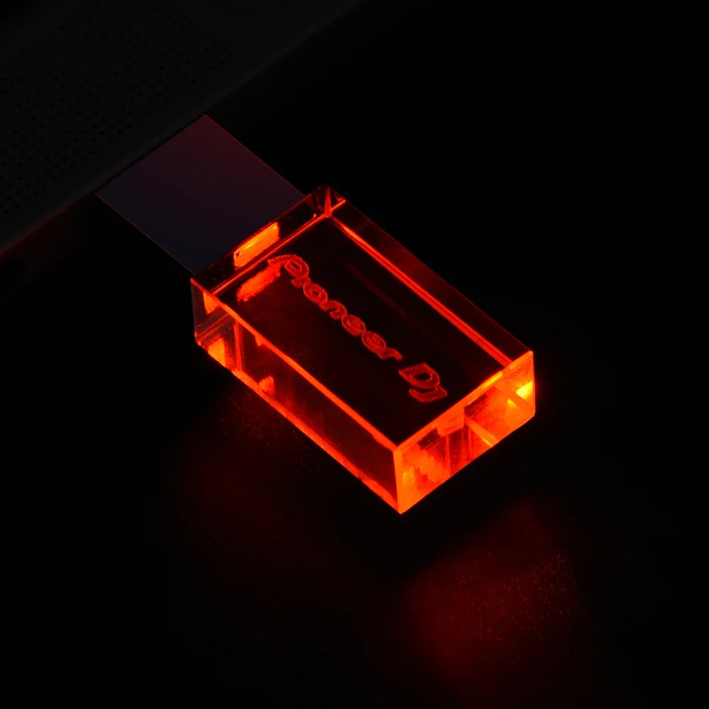 DJ Crystal LED Light Custom Logo High Speed Memory Stick USB2.0 Flash ...