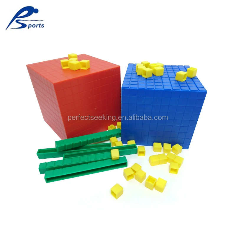Colorful Plastic Number Cube Base Ten Block Convex Surface Base 10 Sets ...