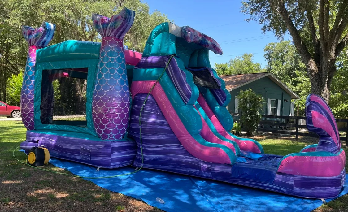 Commercial PVC Mermaid Inflatable Bounce House Combo Moonwalk ...