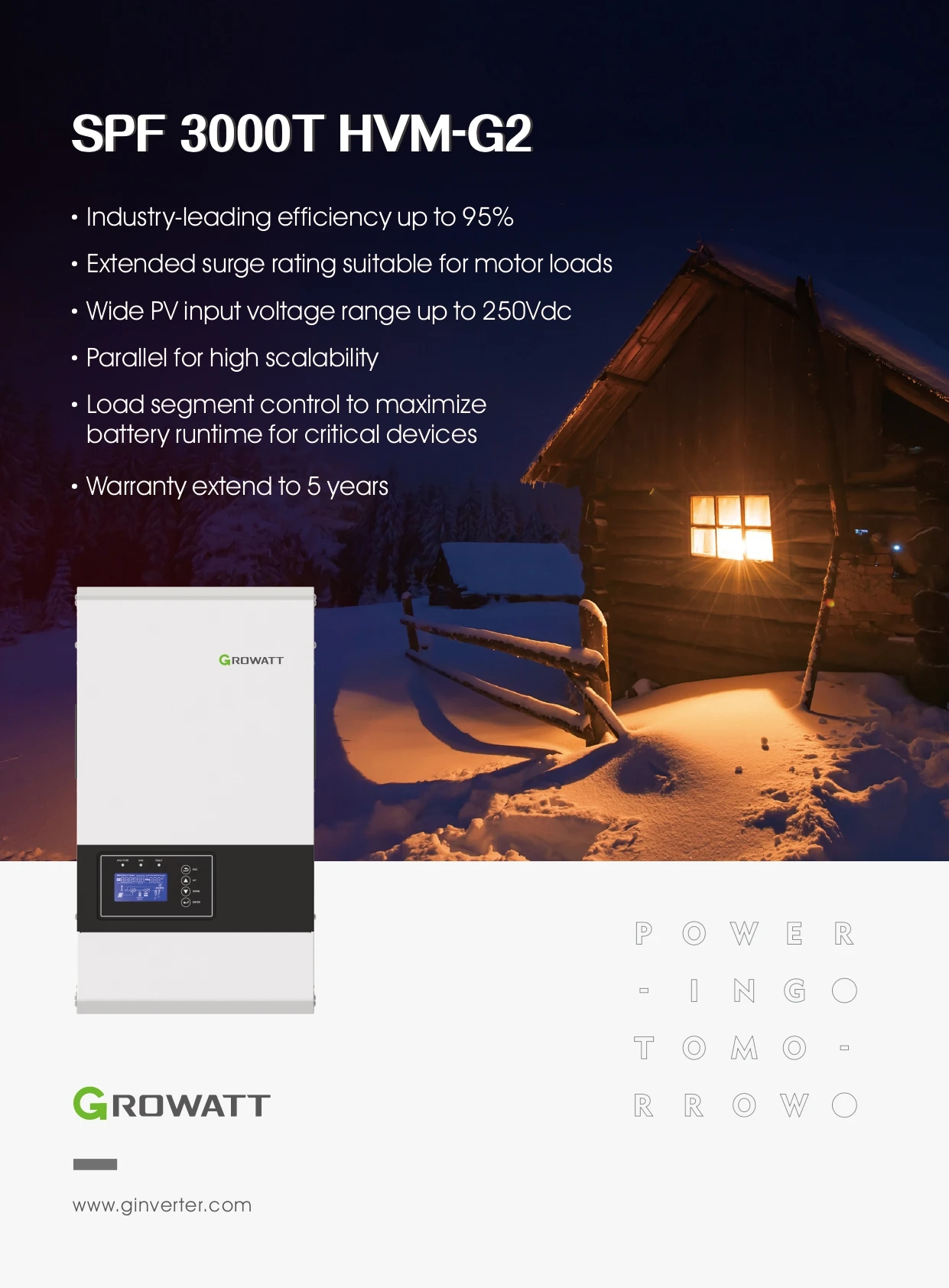 Growatt 3kw 48v Invertor Spf 3000t Hvm-g2 Off Grid Low Price Inwerter ...