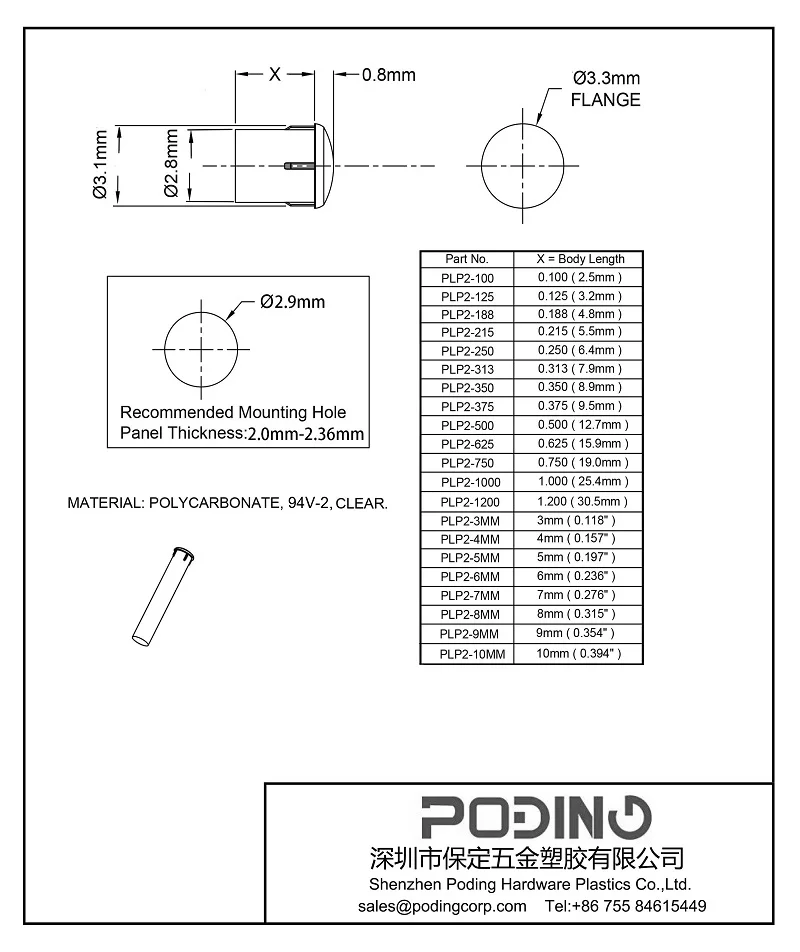 Poding Led Light Pipe Clear Led Light Pvc Pipe Customized Plastic Light ...
