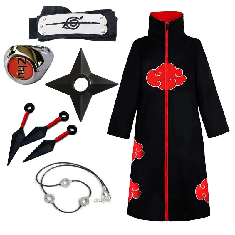 Halloween Anime Cosplay - Akatsuki Organization Red Cloud Cloak