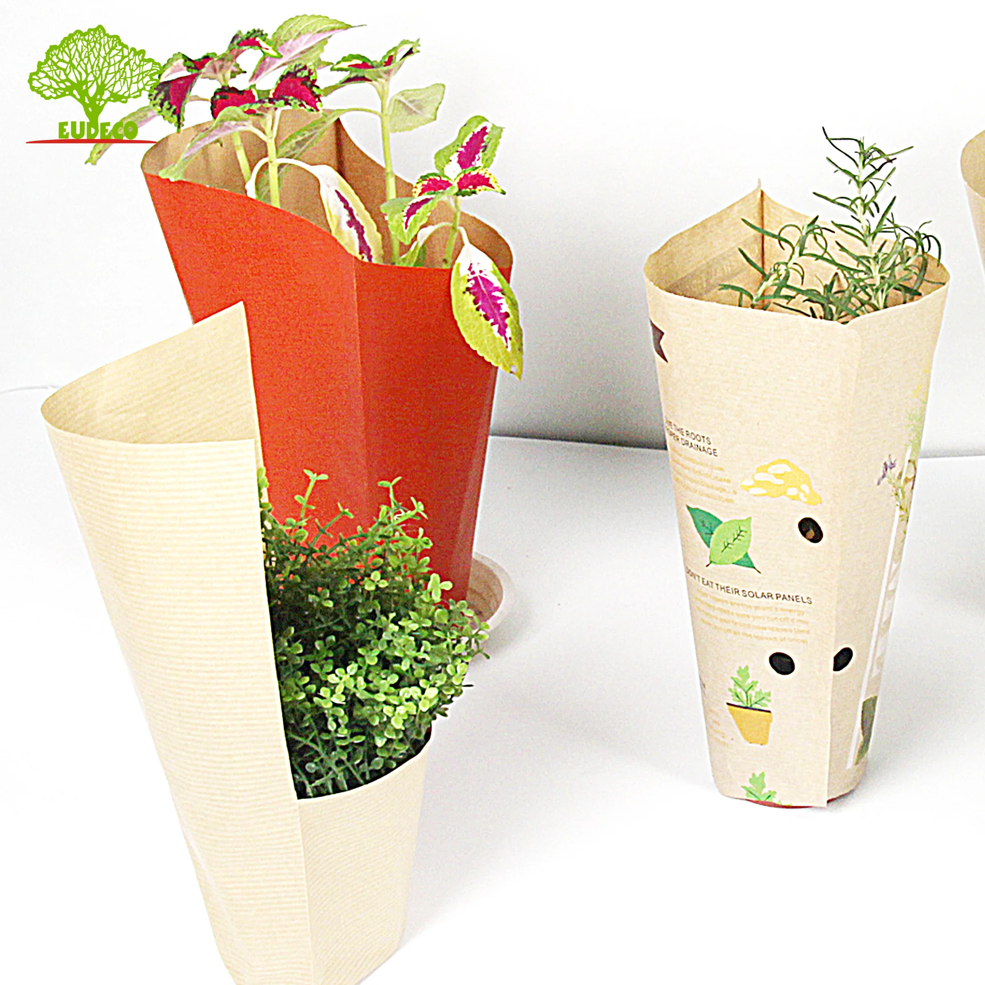 Biodegradable Kraft Paper Sleeve Plant Bag for Basil Vegetable and ...