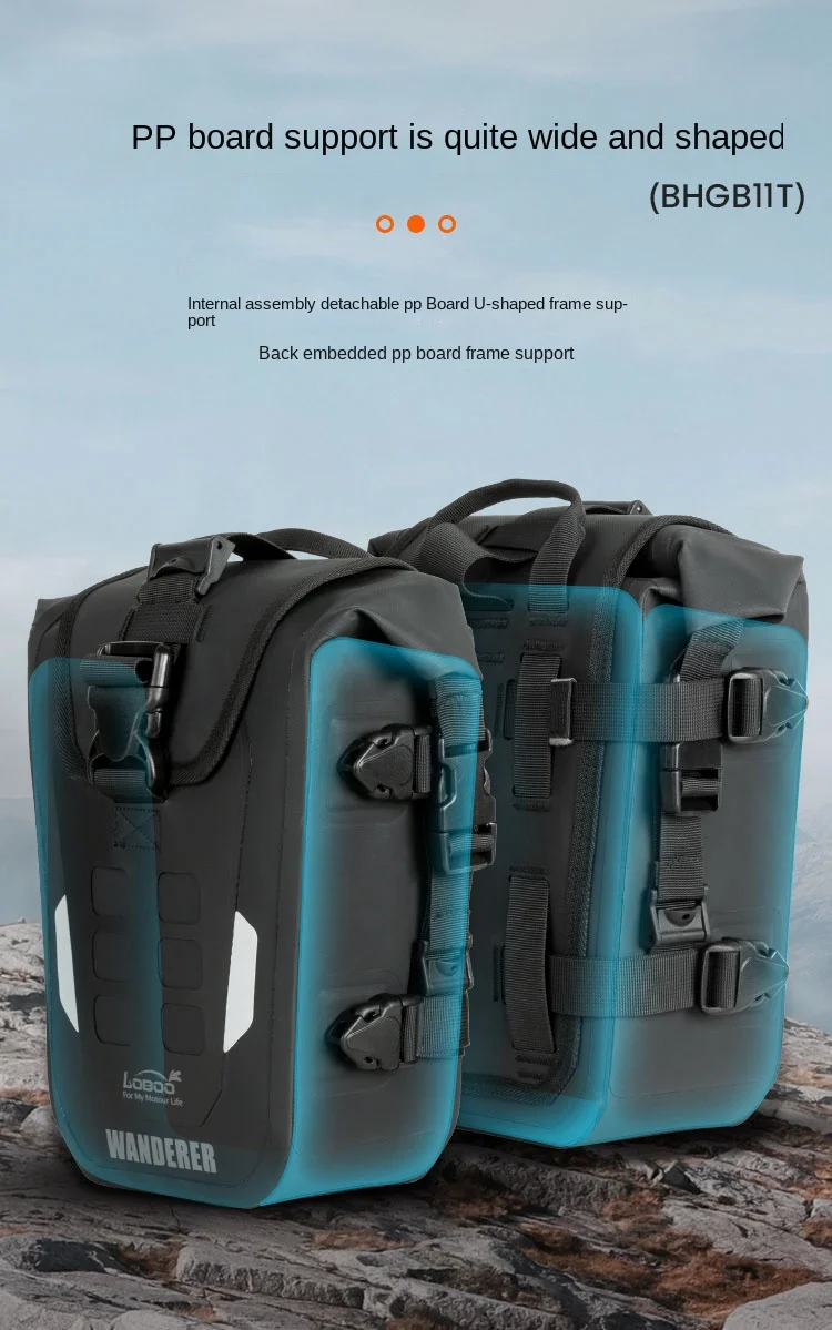 LOBOO Waterproof Reflective Motorcycle Bar Bag - 6L