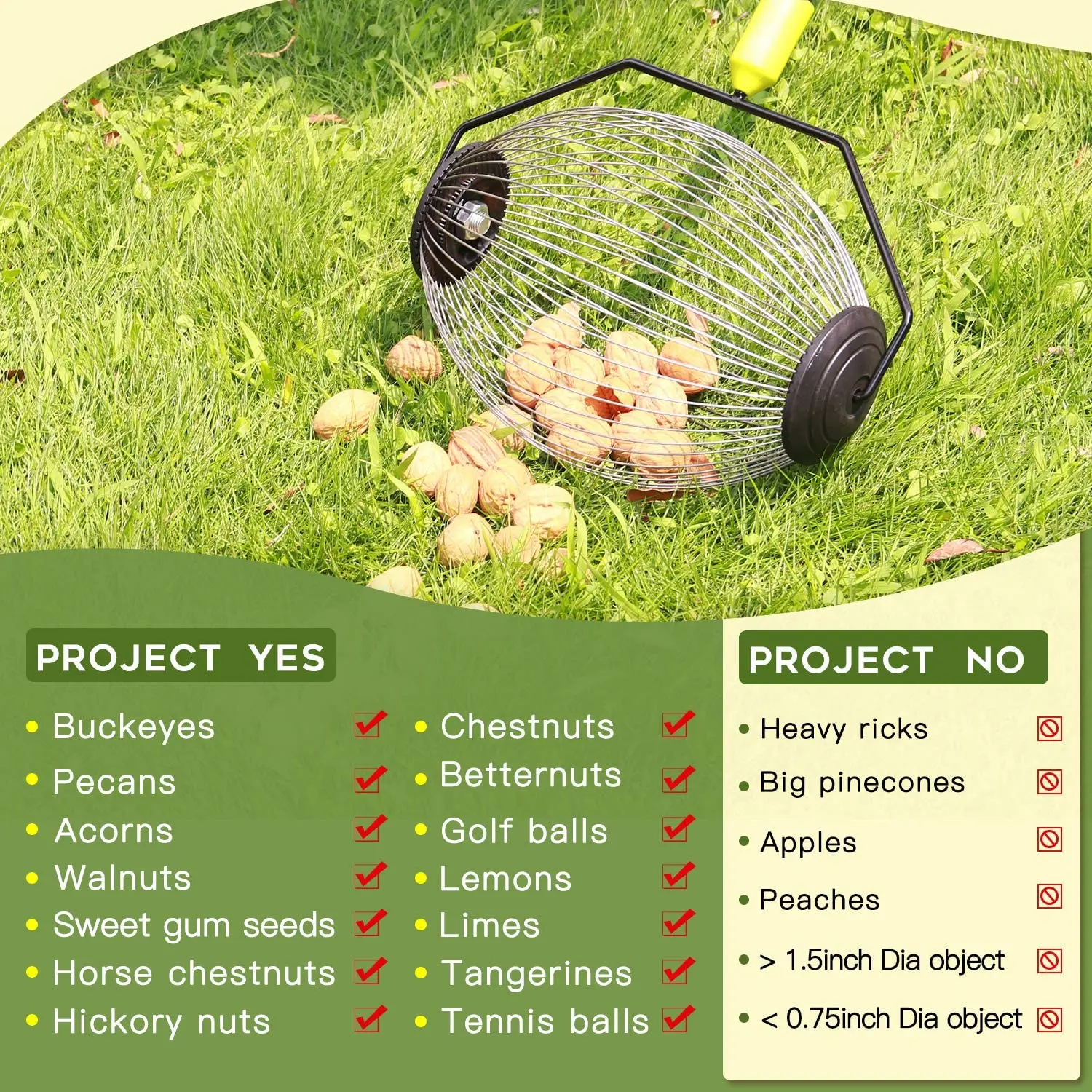 Efficient Nut Collection with HUAZHIJIE Rolling Nut Picker