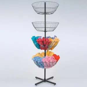 4 Tier Metal Spinner Display Rack With Spinning Baskets - Buy Spinning ...