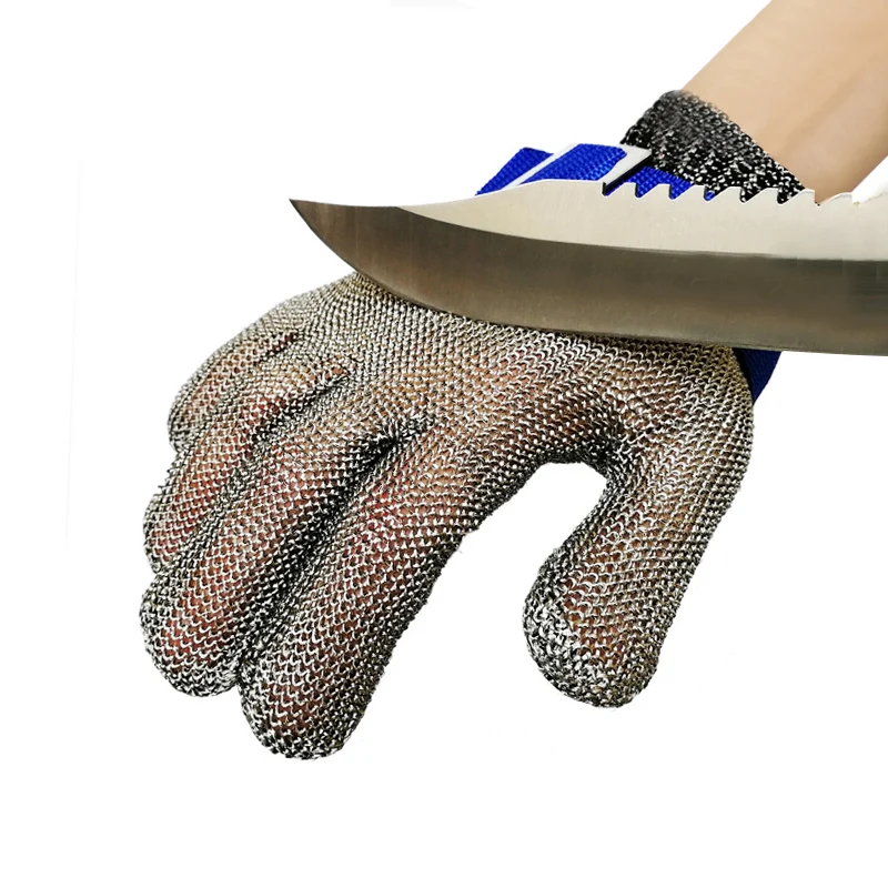 Stainless Steel Mesh Wire Cut Resistant Gloves Anti Cutting Butcher Workman Protect Hands Knife ...