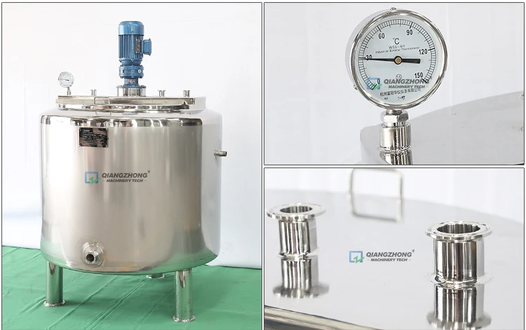 Stainless Steel 500L Steam Jacketed Mixing Tank with Agitator for ...