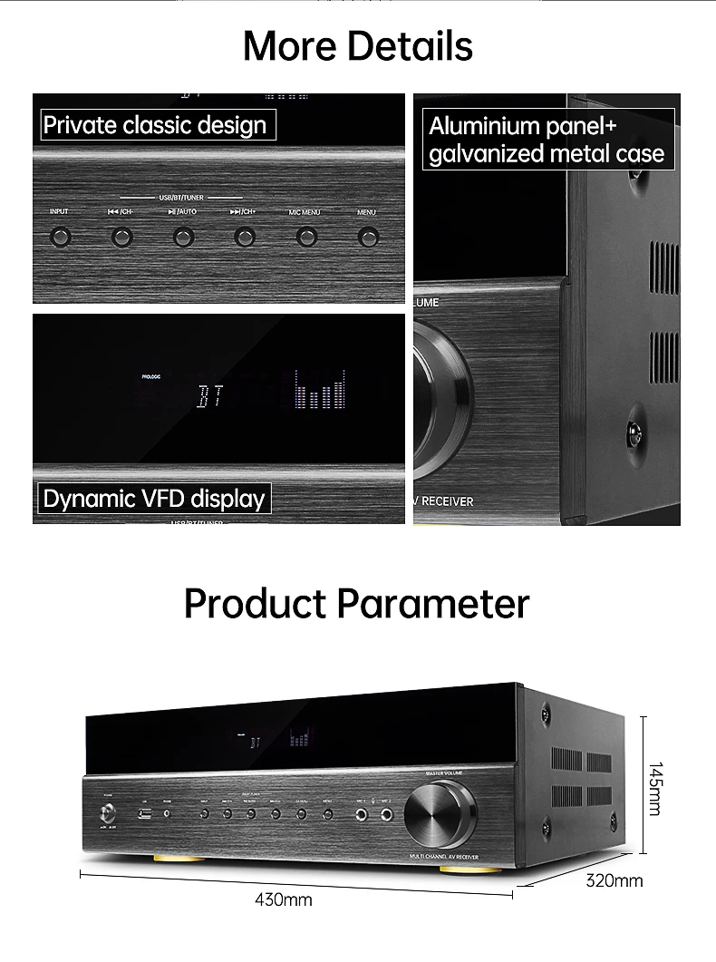 Hyper Sound AV-6136HD - 700W 8 Channel Professional Amplifier