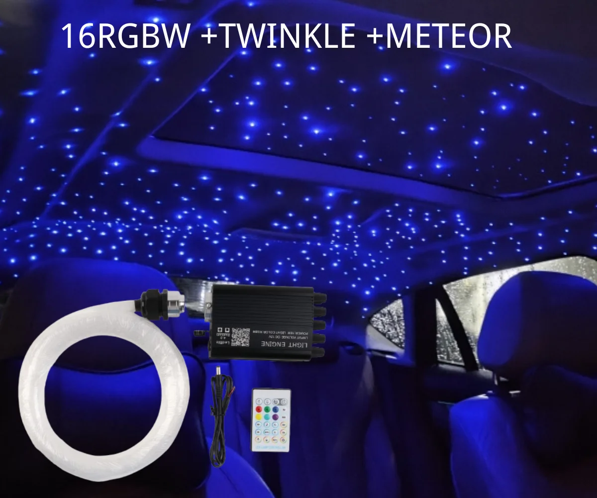 32W RGBW Fiber Optic LED Star Ceiling Light Kit Twinkle Atmosphere ...