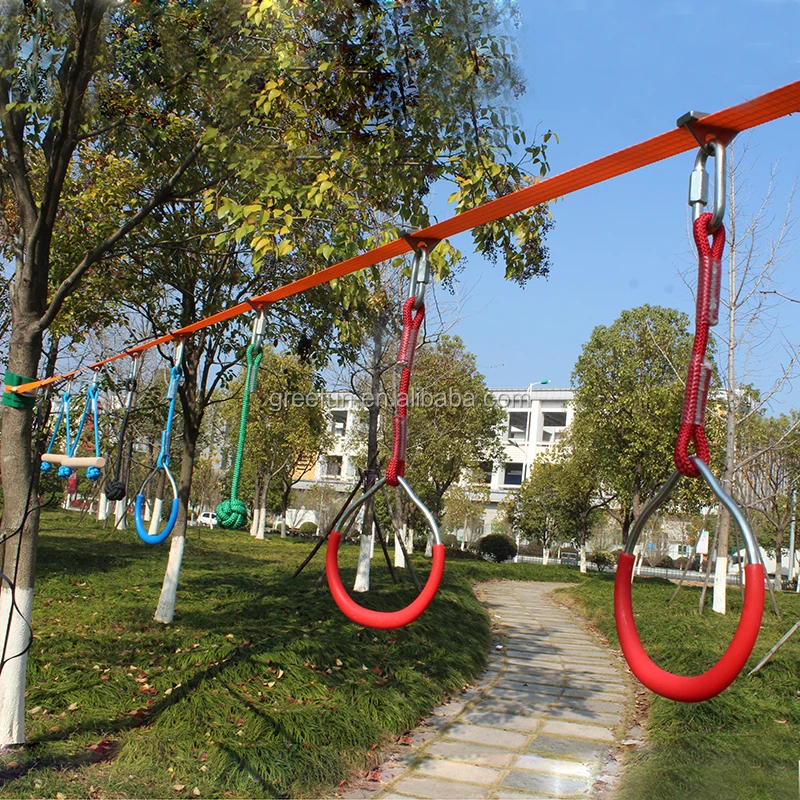 Backyard Obstacle Course With Adjustable Buckles,Swing Monkey Bars ...