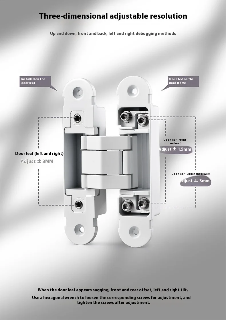 Modern 165x30 Sleek Cross Hinge 180 Degree Three-Dimensional Adjustable ...