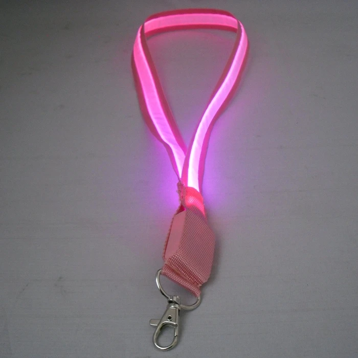 Glow in the Dark Polyester LED Lanyard with ID Card Holder