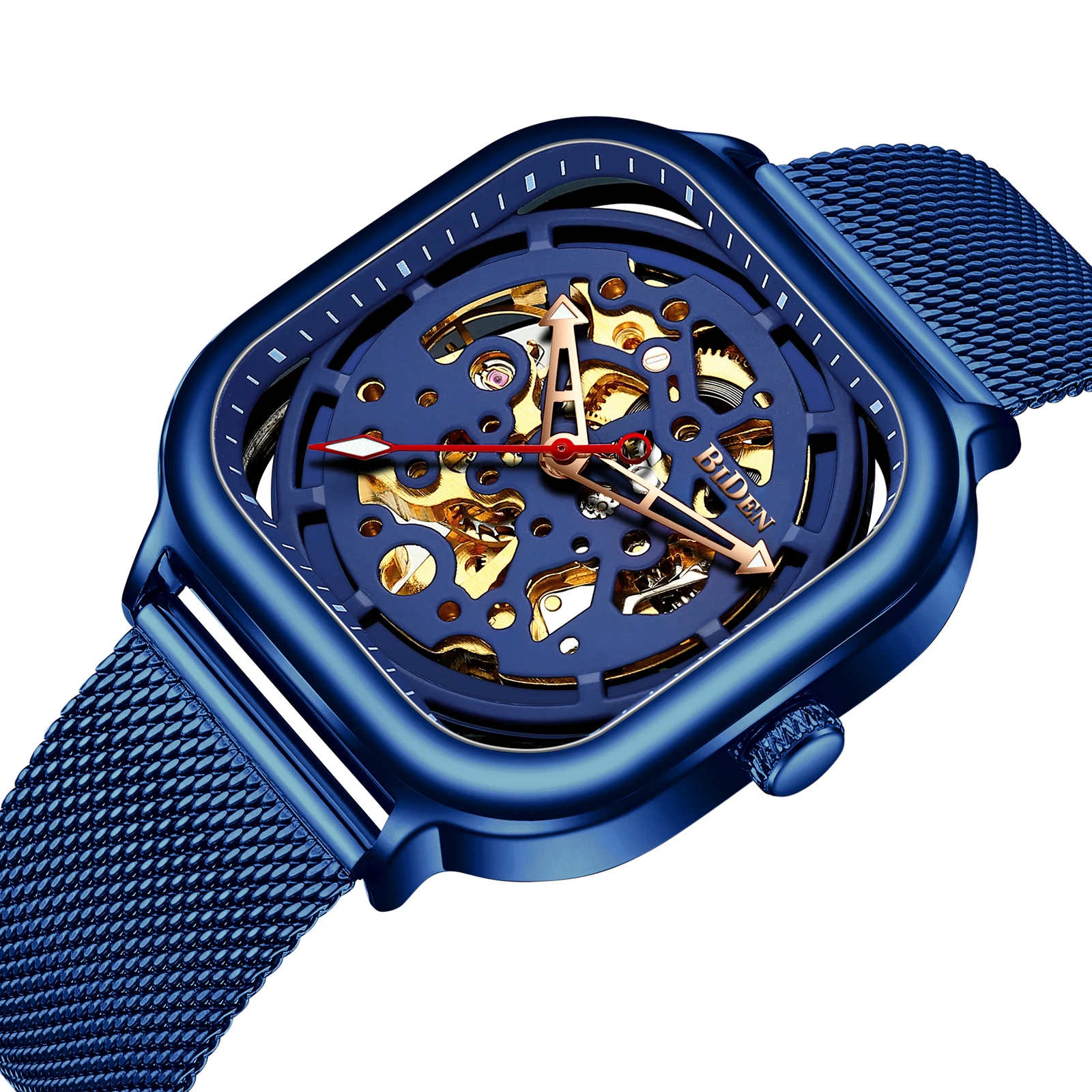 Hot Sale Fashion Biden 0196 Stainless Steel Skeleton Mechanical Watch ...