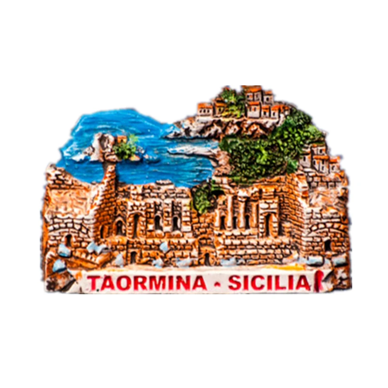 Taormina Sicilia Souvenir Magnet - Customized Resin Art