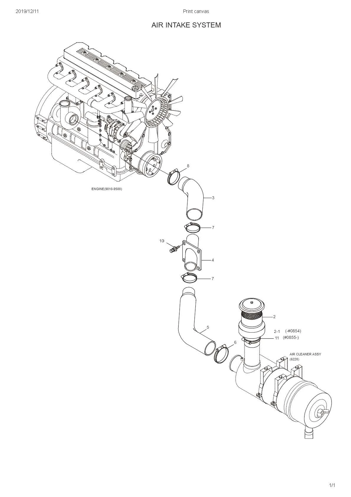 EXCAVATOR ENGINE PRECLEANER 11N8-20181 for R250LC7-R360LC7