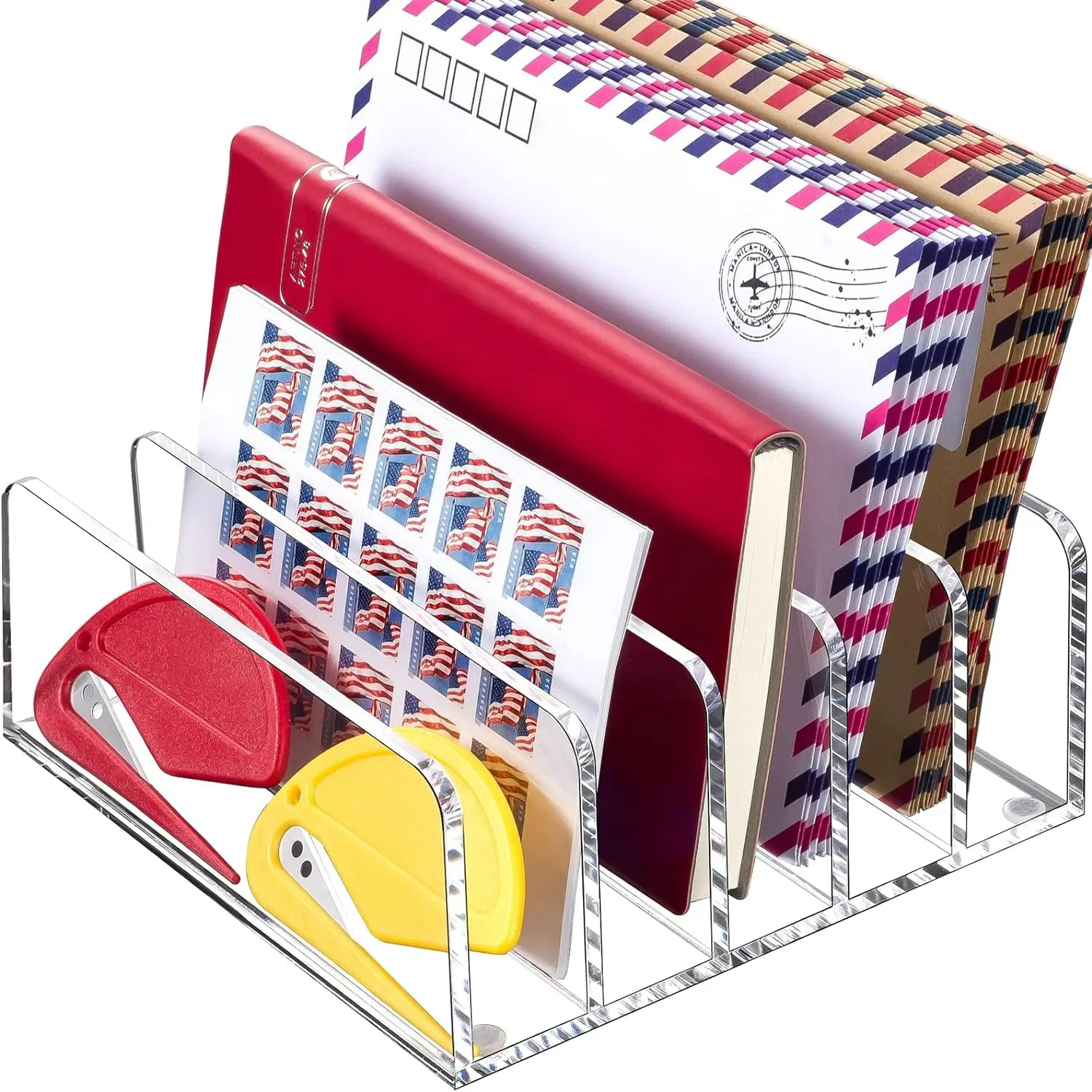 Transparent Desktop Envelope Organizer With Acrylic Mail Rack And ...
