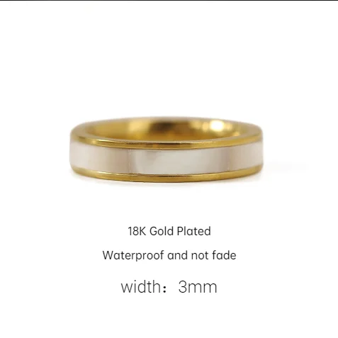 Waterproof Rings - Elegant 18K Gold Plated Stainless Steel