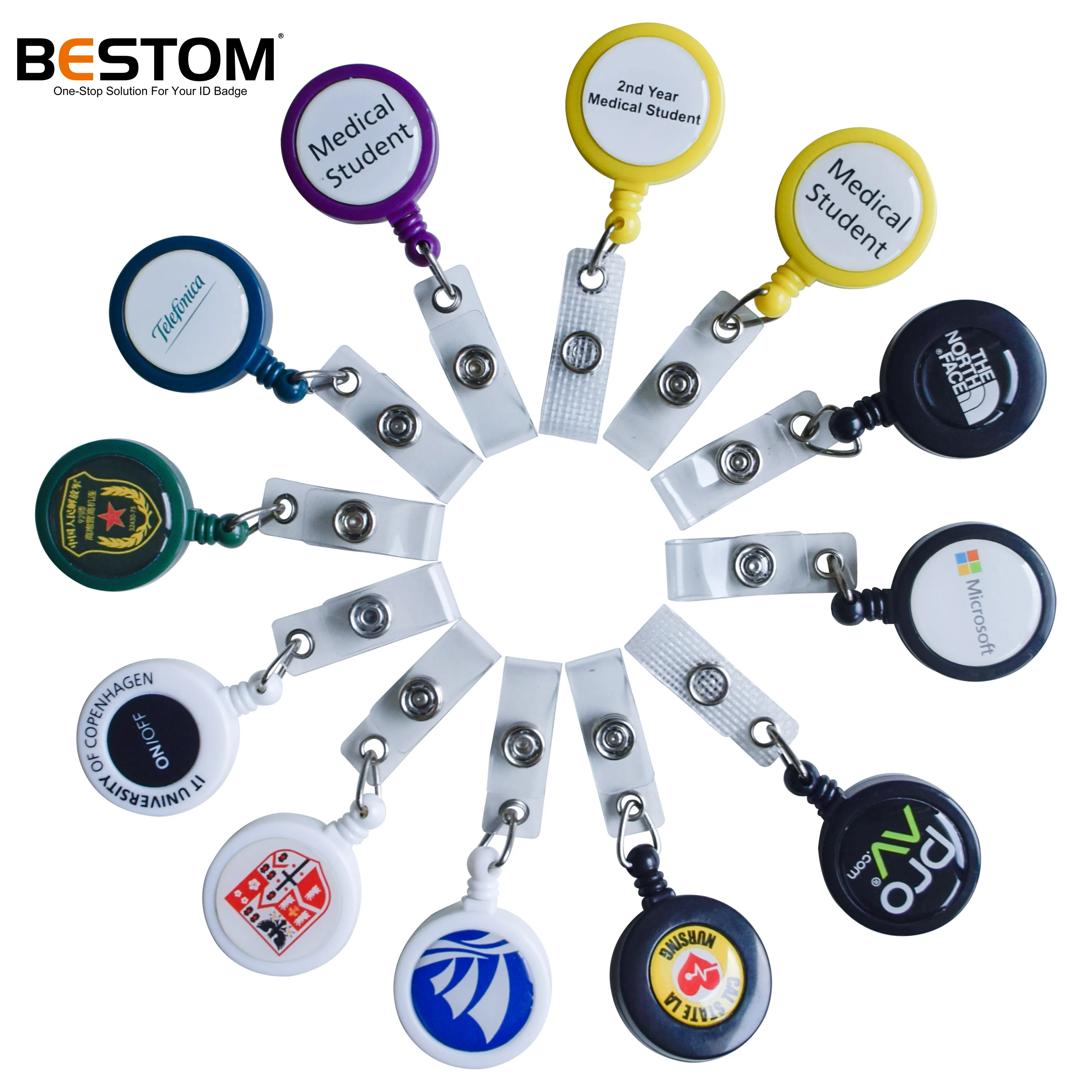 Custom Epoxy Resin Logo Retractable ID Card Holder Badge Reel