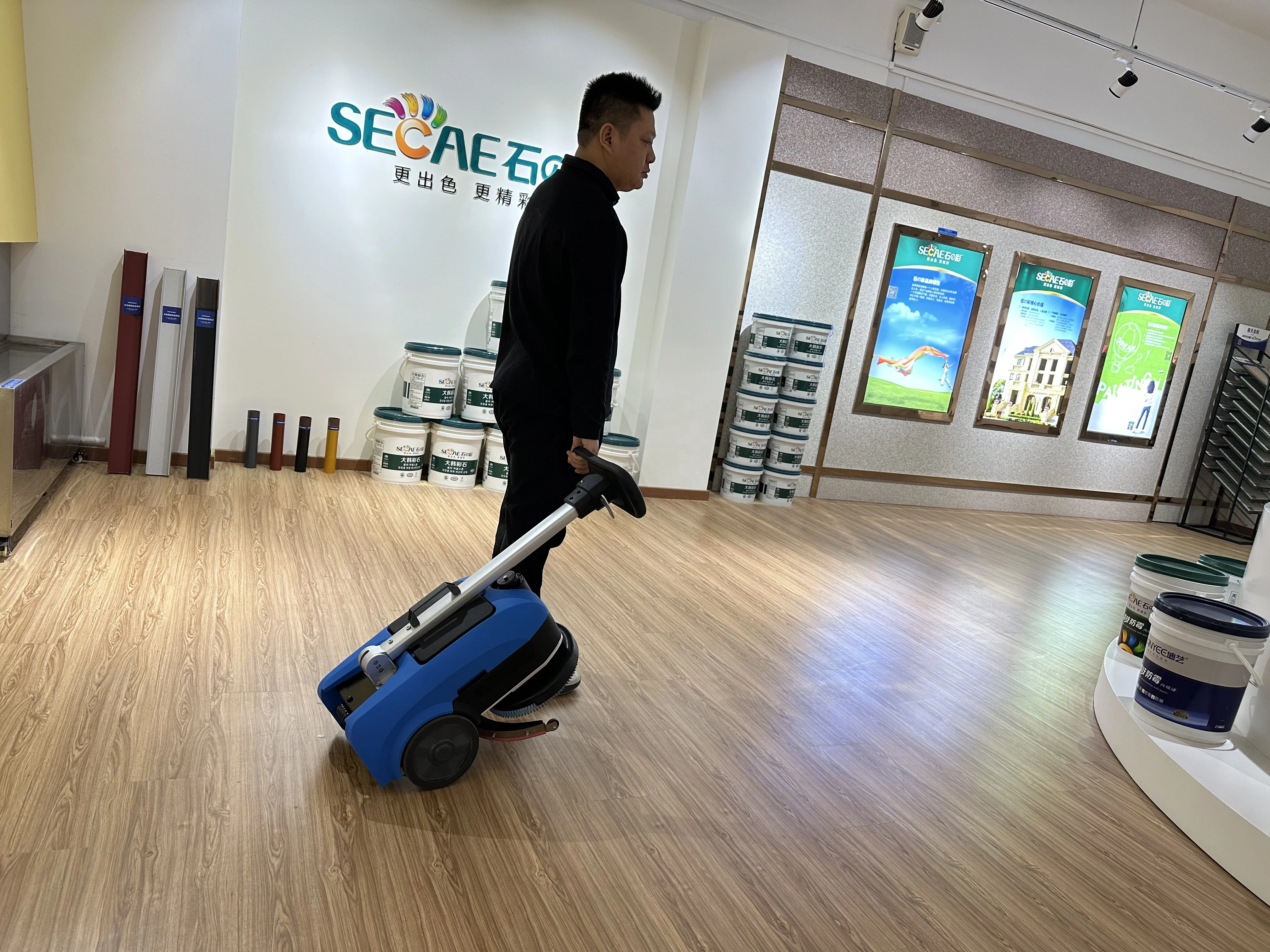 Commercial Tiles Scrubber Walk Behind Mini Floor Scrubber Cleaning ...