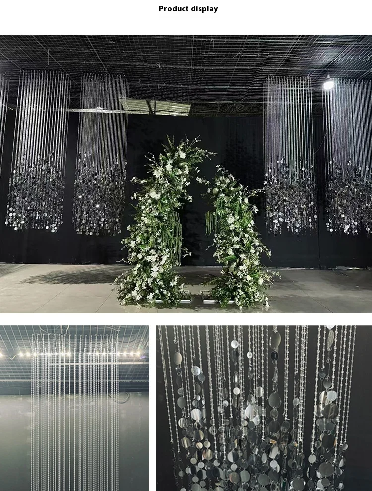 Luxury Silver Acrylic Disc Ceiling Ballroom Decoration Wedding Stage ...